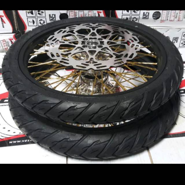 Jual Velg satria Fu ring v Rossi uk 160/185x17 WM black plus ban ...