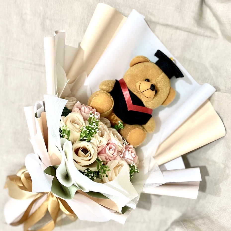 Jual Buket Boneka Bunga Wisuda/Graduation Flower Bear Bouquet/Buket ...