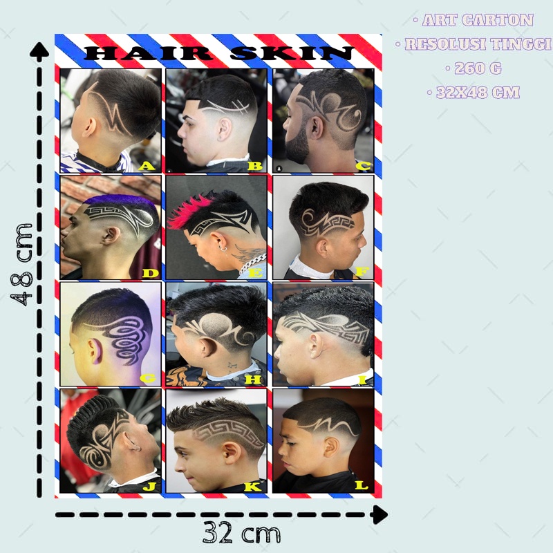 Jual Poster pangkas rambut / Model rambut skin pria / model potong ...