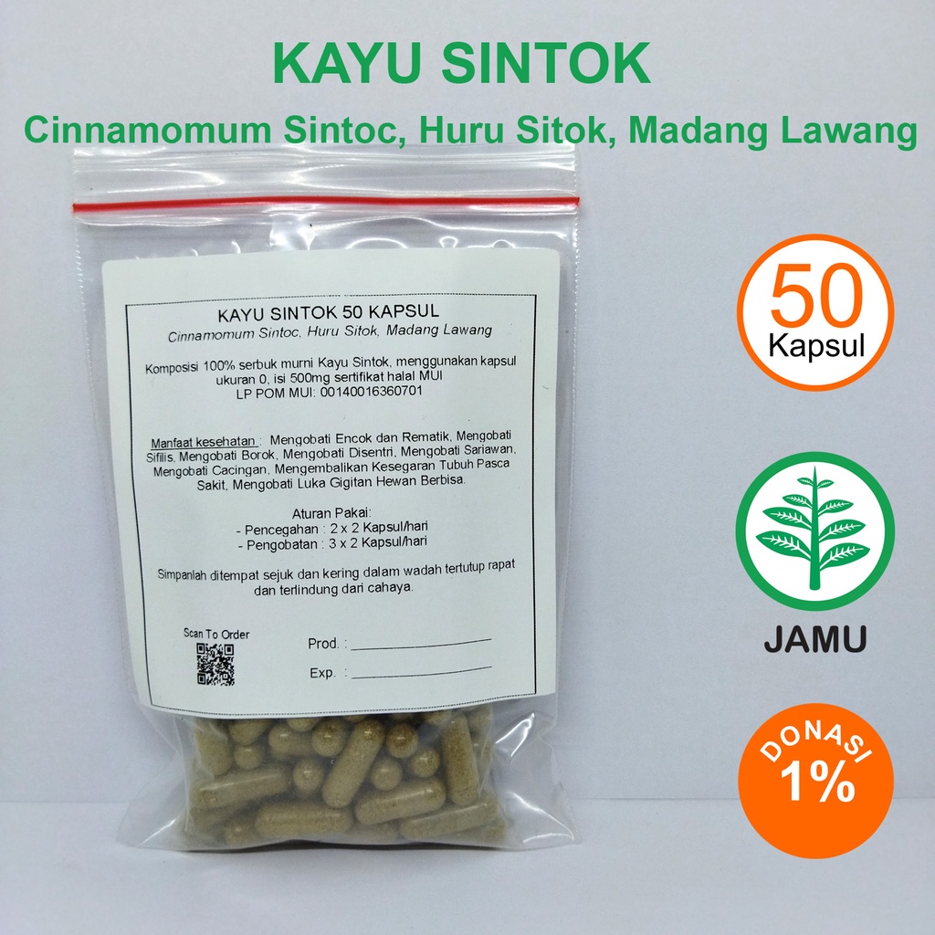 Jual KAYU SINTOK Kapsul Herbal Sifilis Cacingan Borok Rematik Sariawan ...
