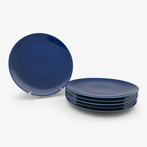 Jual Piring Makan Ceper Biru Tua 26 cm Isi 6 | Shopee Indonesia