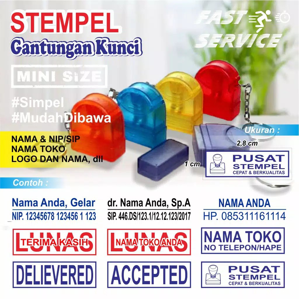 Jual STEMPEL NAMA DOKTER, BIDAN, APOTEKER, TOKO, NO HP. FLASH WARNA OTOMATIS GANTUNGAN ...