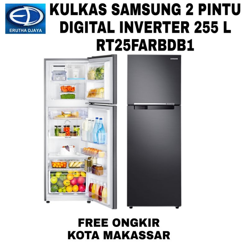Jual Kulkas SAMSUNG 2 Pintu Inverter 255 L RT25FARBDB1 | Shopee Indonesia