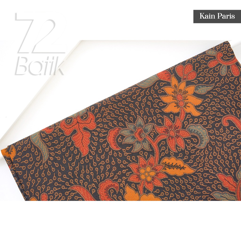 Jual KAIN BATIK PREMIUM Bahan Paris Motif Kembang Orange Oranye Oren ...