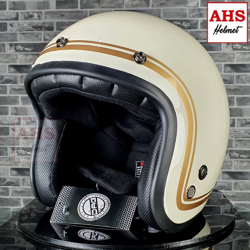 Jual HELM RETRO DAG LINE 2 DEWASA FULL LEHER PREMIUM ORIGINAL SNI ...