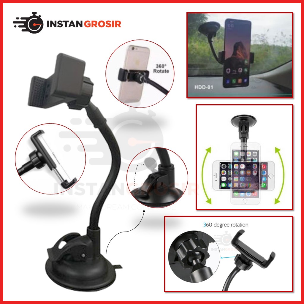 Jual Phone Holder Mobil HDD01 HDD-01 stand handphone alat pengangga hp ...