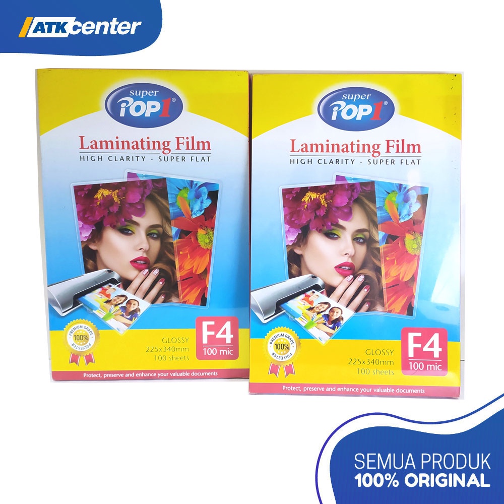 Jual Laminating Film Glossy Folio 100 mic Super Pop 1 (100 sheets ...