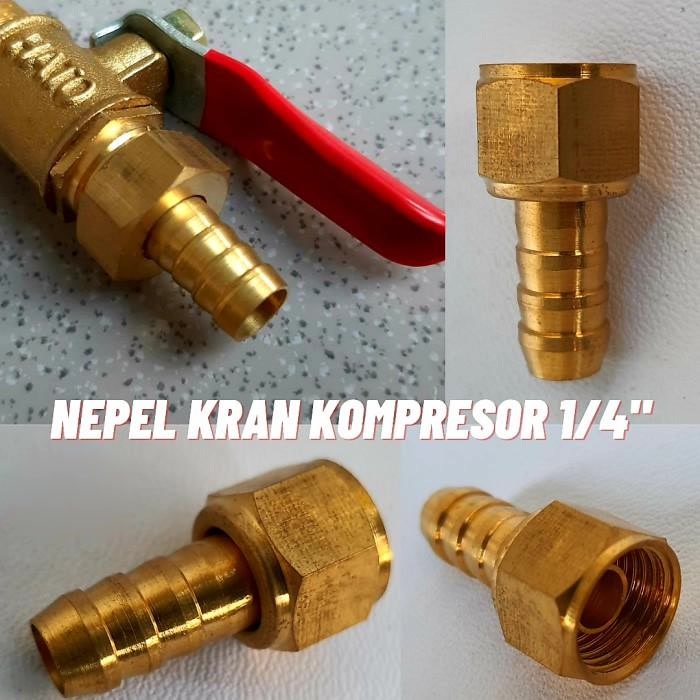 Jual Nepel Kran Kompresor Drat Dalam 1/4 inch Nepel Selang Spray Gun ...
