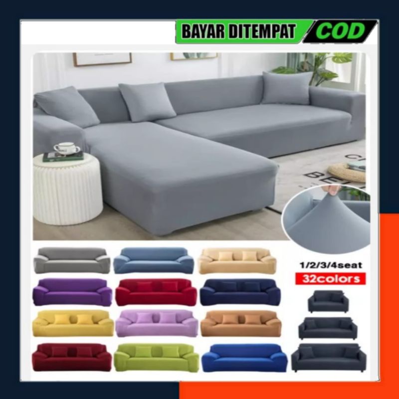 Jual [HOT SALE] SARUNG SOFA SIKU SUDUT L SHAPED COVER SOFA 1 2 3 4 ...