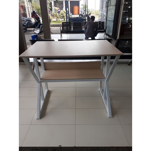Jual Meja kerja uk 60x120cm tinggi 75cm ada rak belakang/kokoh/modern ...