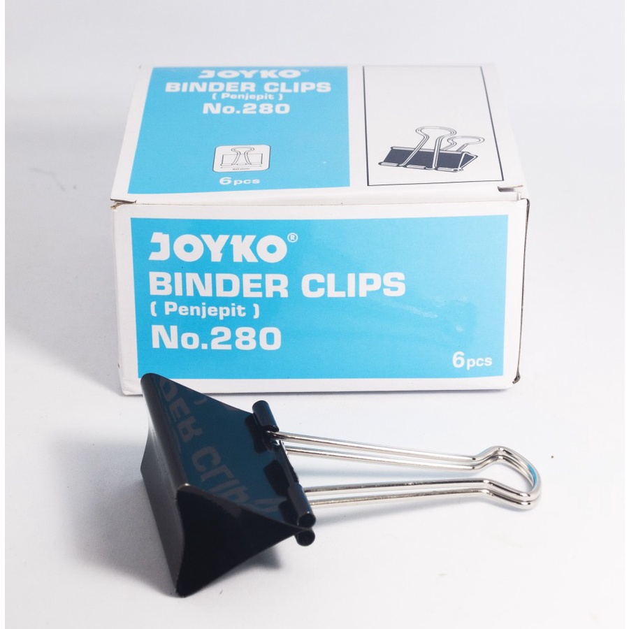 Jual binder clip 280 klip penjepit kertas joyko 1 box isi 6 bh | Shopee ...