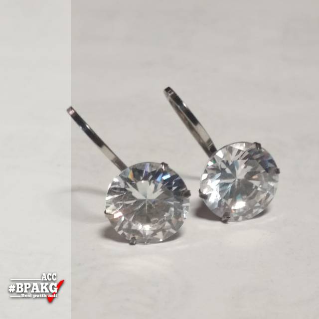 Jual Anting diamond # Anting monel besi putih asli anti karat silver ...