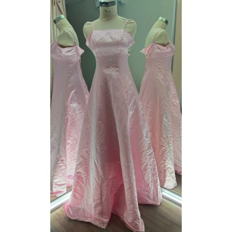 Jual [GRATIS ONGKIR] Gaun pesta baby pink 016 / Gaun pesta preloved ...