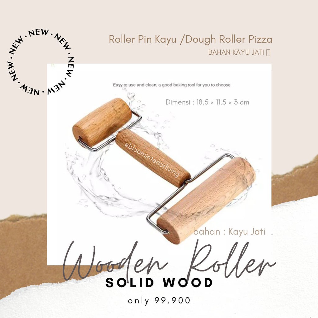 Jual Roller Pin Kayu/Dough Roller Pizza | Shopee Indonesia