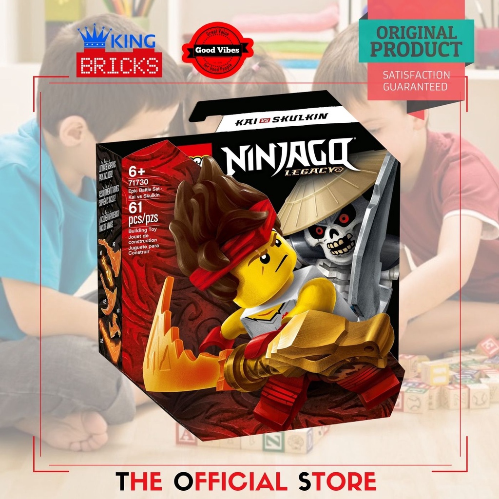 Jual LEGO Original NINJAGO 71730 Epic Battle Set Kai vs Skulkin Mainan ...