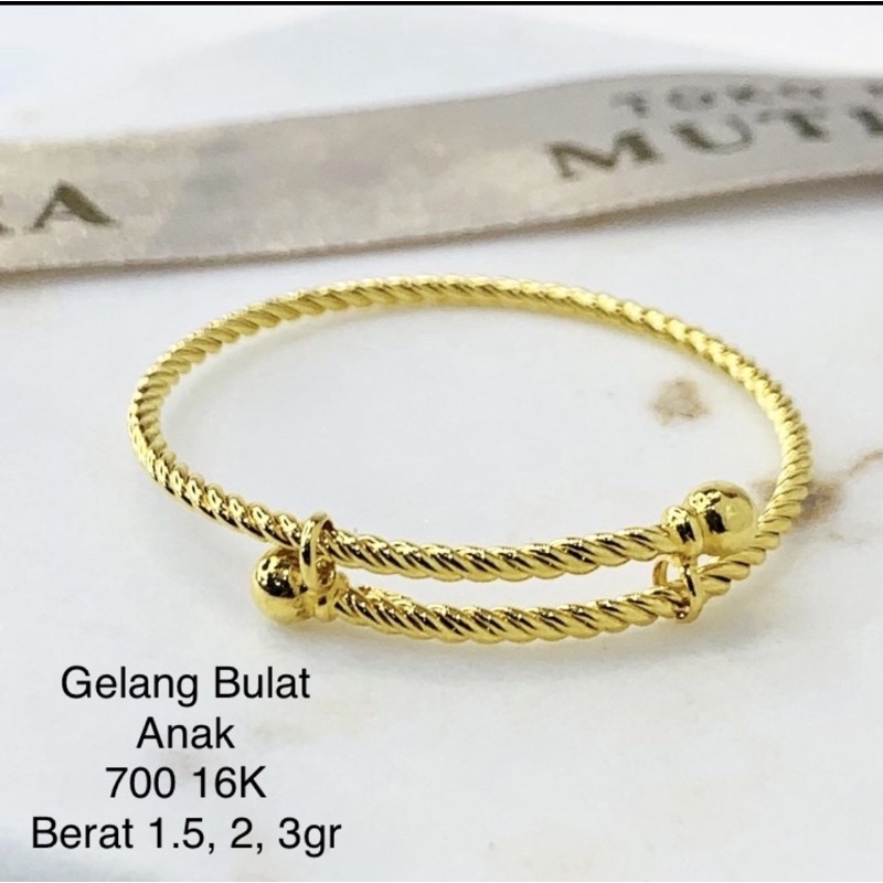 Jual Gelang Bulat Emas Asli Bayi Model Selisih Lilit Kadar 700 Kado ...