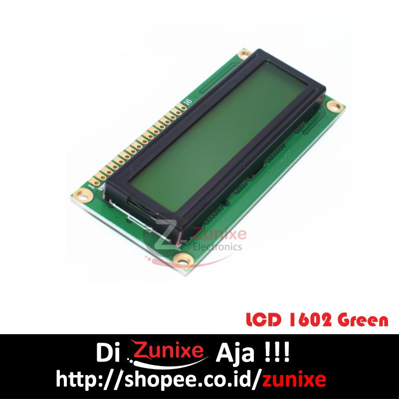 Jual LCD 1602 5V 16 X 2 DISPLAY MODULE GREEN BACKLIGHT ARDUINO | Shopee ...
