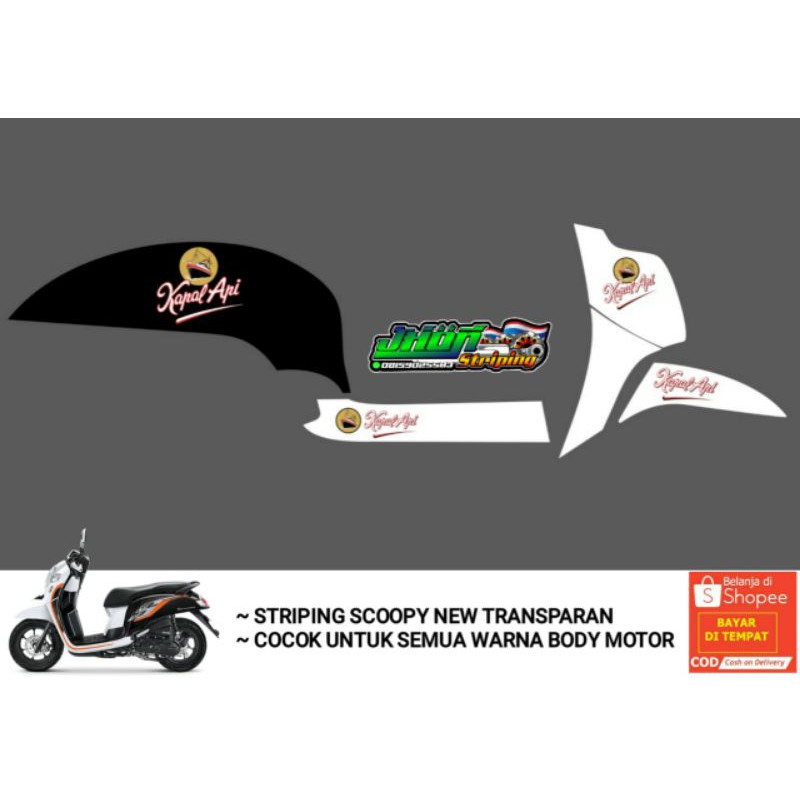 Jual STRIPING STICKER LIST SCOOPY NEW TRANSPARAN UV KAPAL API | Shopee ...