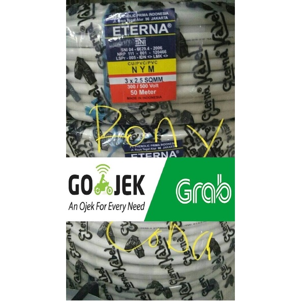 Jual KABEL ETERNA NYM 3x2.5mm/3 X 2.5 MM (1 ROLL=50meter)/KAWAT l NEW21 | Shopee Indonesia