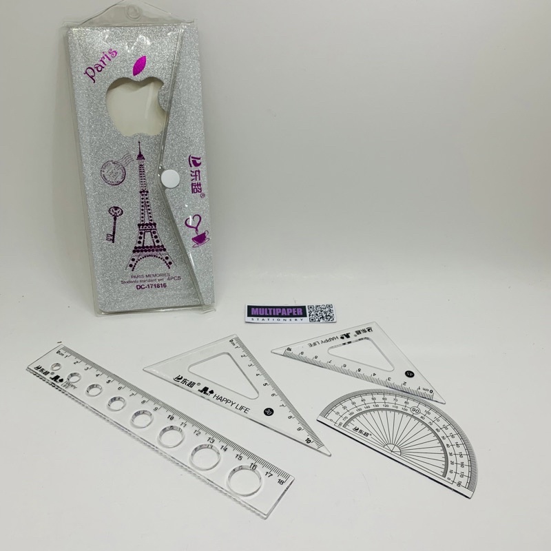 Jual Mistar Set Murah ( segitiga 2 , busur, mistar panjang ) | Shopee ...