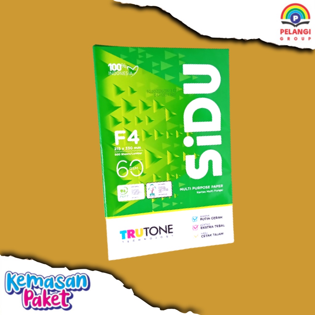 Jual KERTAS HVS SIDU F4 - 60gsm / HVS SIDU Ukuran F4 - 60grm / KERTAS ...
