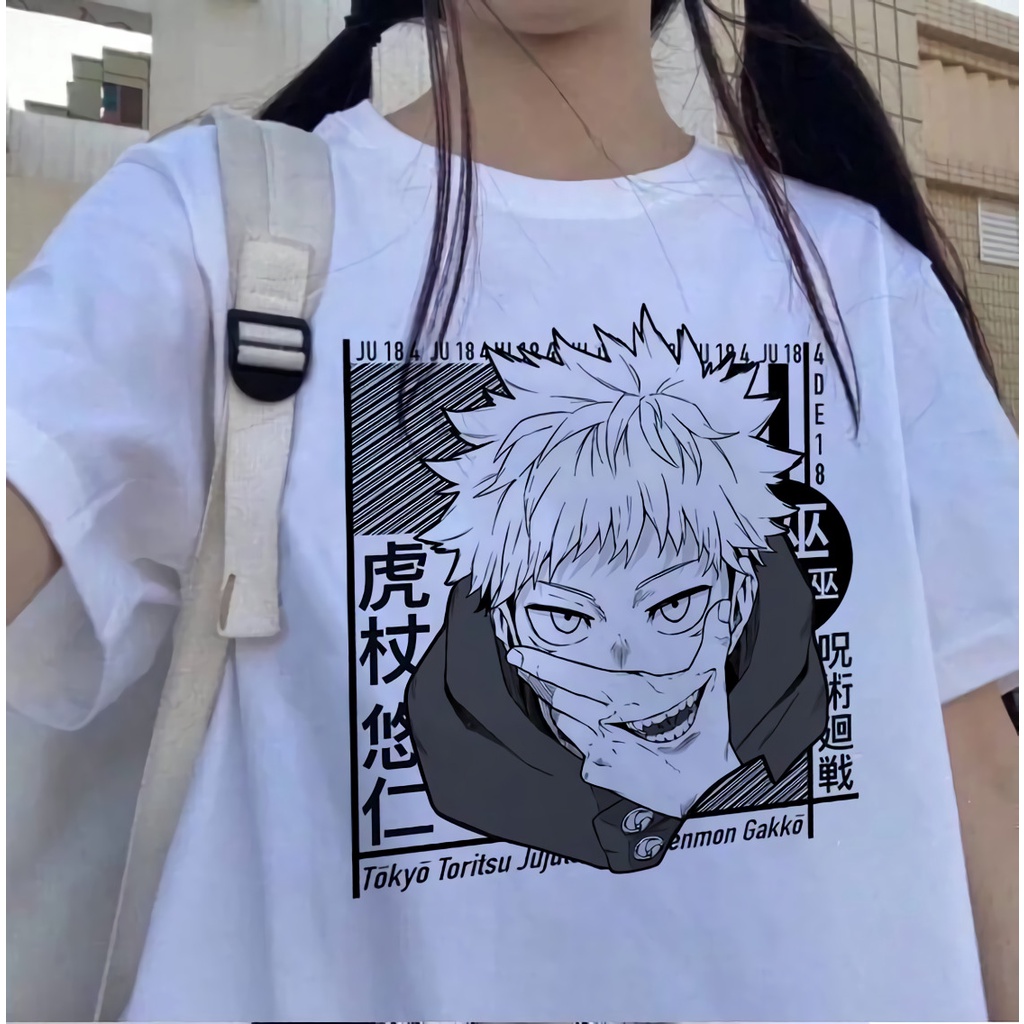 Jual Tshirt Streetwear Itadori Yuji White Anime Manga Jujutsu Kaisen ...