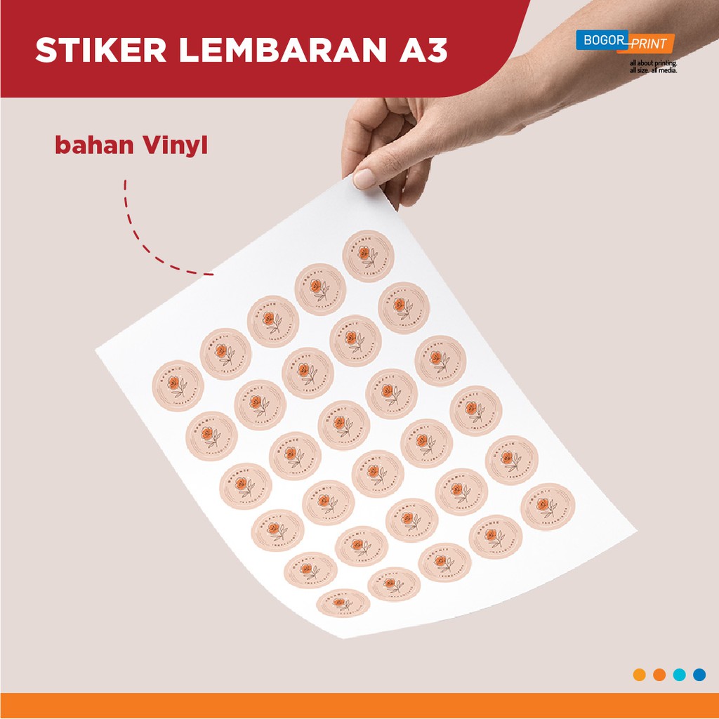 Jual Cetak Stiker Vinyl Custom ukuran A3+ / Full Color / Cut Kotak atau ...
