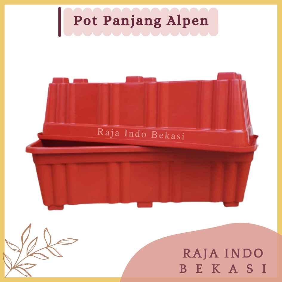 Jual Pot Panjang Alpen 50 Coklat Merah Bata Pot Bunga Segi Panjang 50cm ...