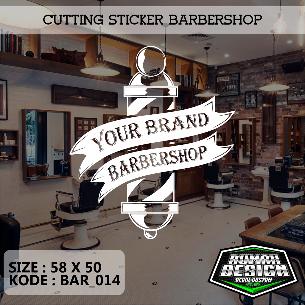 Jual Wall Cutting Sticker Stiker Dinding Barber Shop Salon Potong Cukur ...