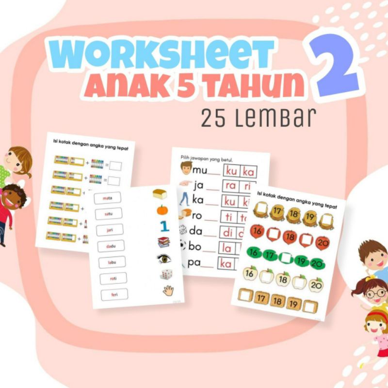 Jual lembar kerja anak (worksheet paud ) anak 2-6tahun | belajar ...