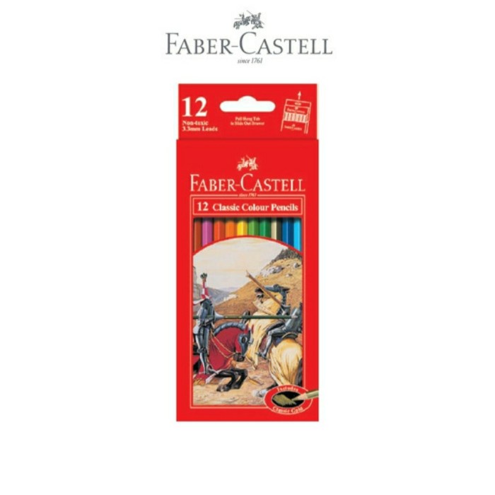 Jual Unik Pensil Warna Faber Castell 12 Warna Classic Panjang Murah ...