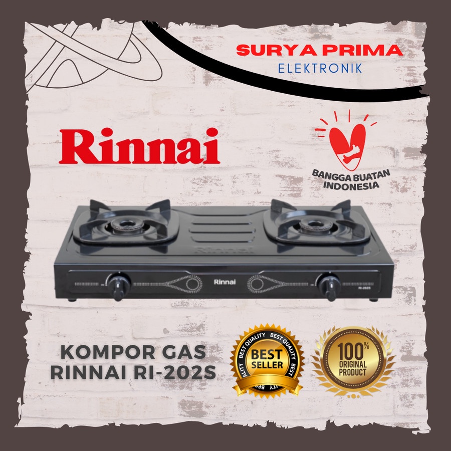 Jual Rinnai Kompor Gas Portable 2 Tungku RI 202 S | Shopee Indonesia