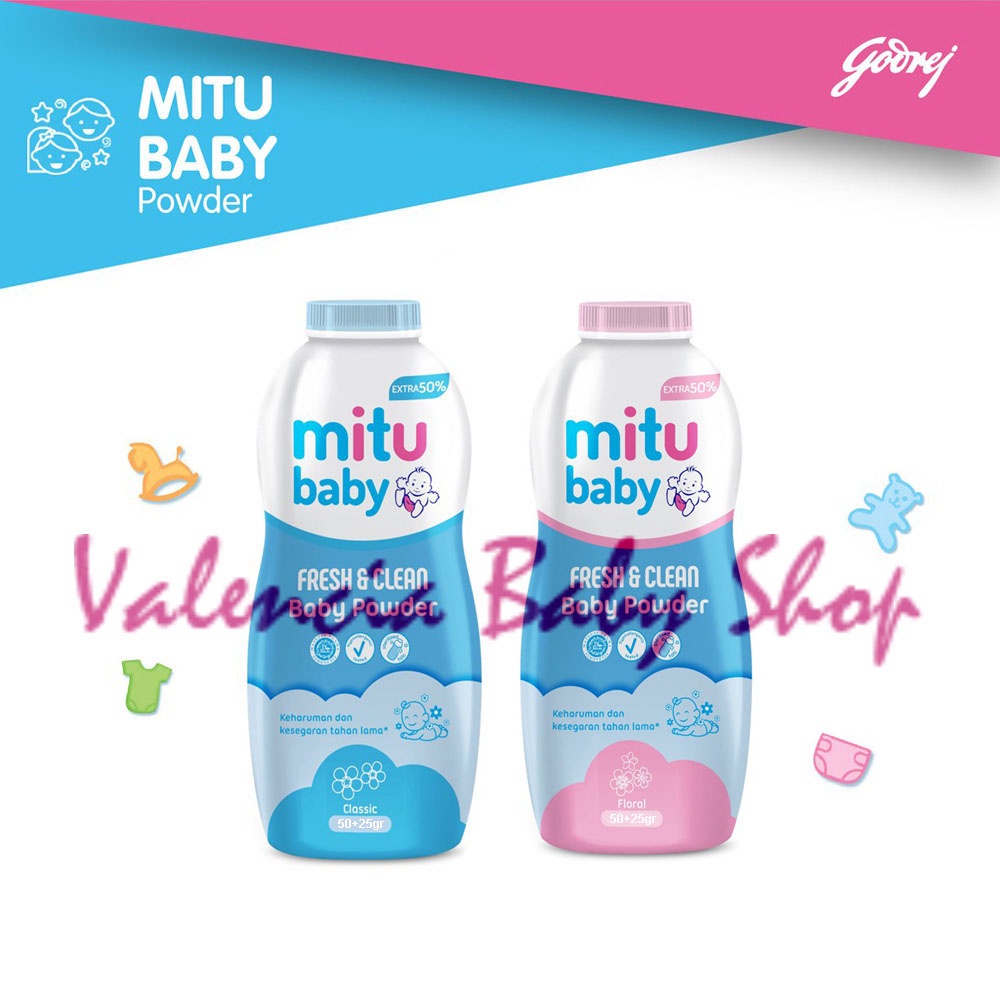 Jual Mitu Baby Powder Fresh & Clean 50+25gr Bedak Bayi | Shopee Indonesia