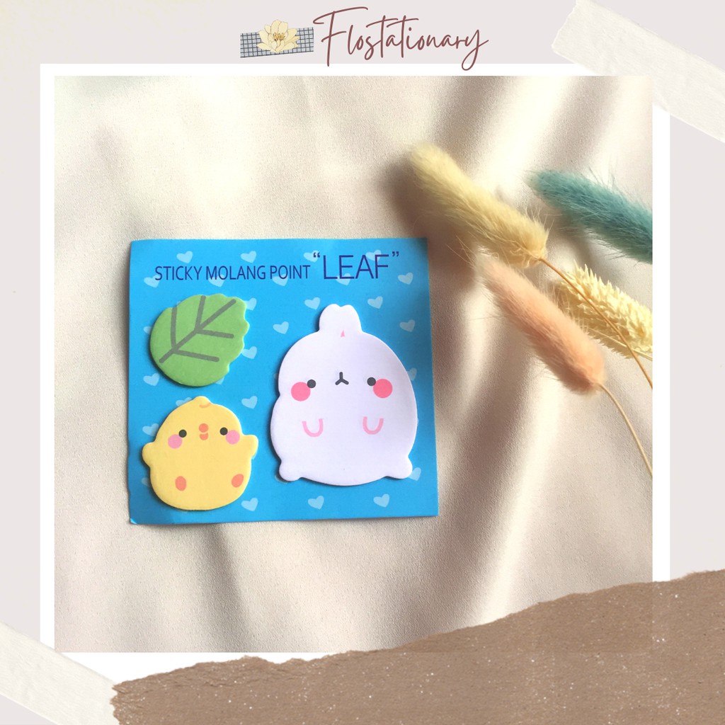 Jual Sticky Notes Set Molang Point Leaf Memo Post It Kuansing | Shopee ...