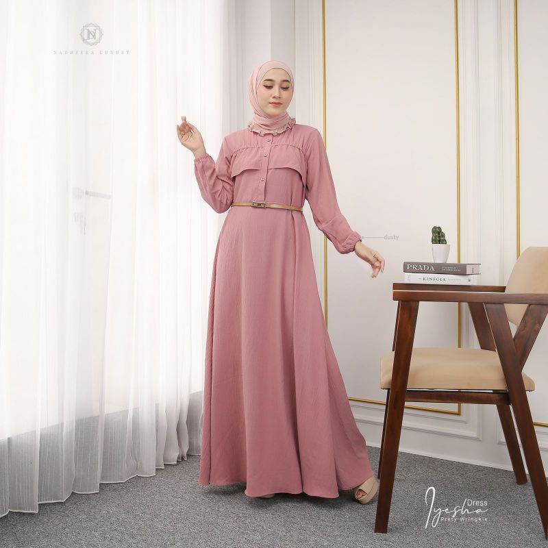 Jual Nadheera Luxury - Iyesha Dress - Dress Simple Rasa Mewah Free Belt ...