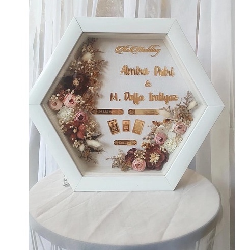 Jual Mahar PernikahanBingkai Hexagonal - Mahar Nikah - mahar pernikahan bingkai | Shopee Indonesia
