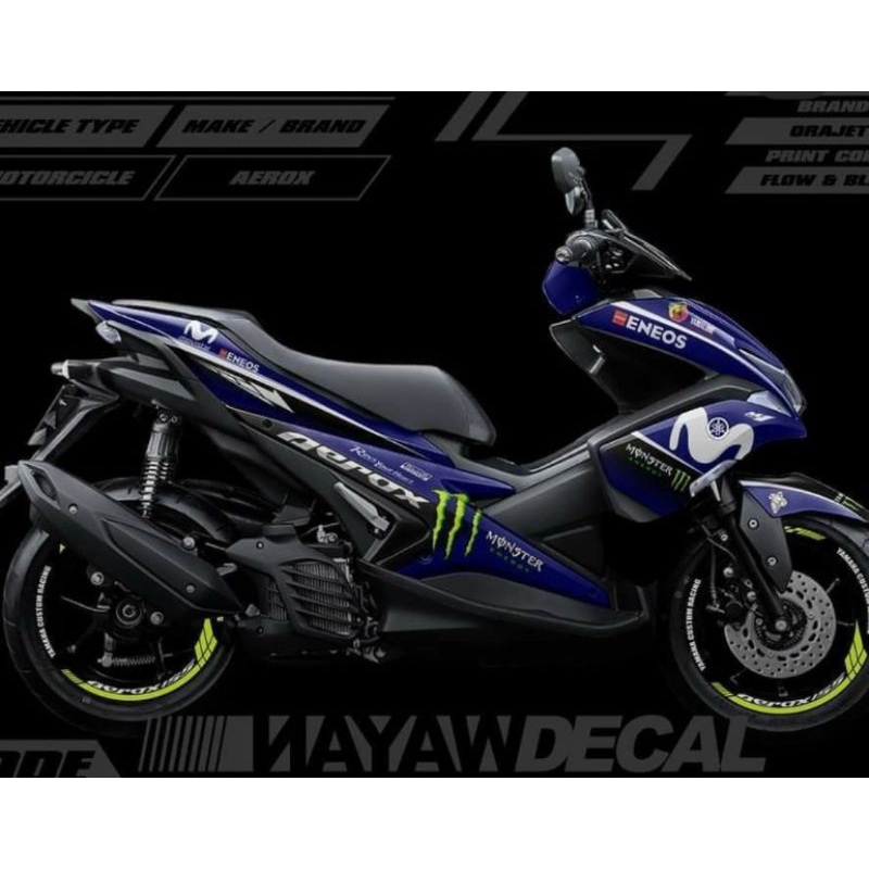 Jual decal aerox 155 Movistar / aerox Monster energy | Shopee Indonesia
