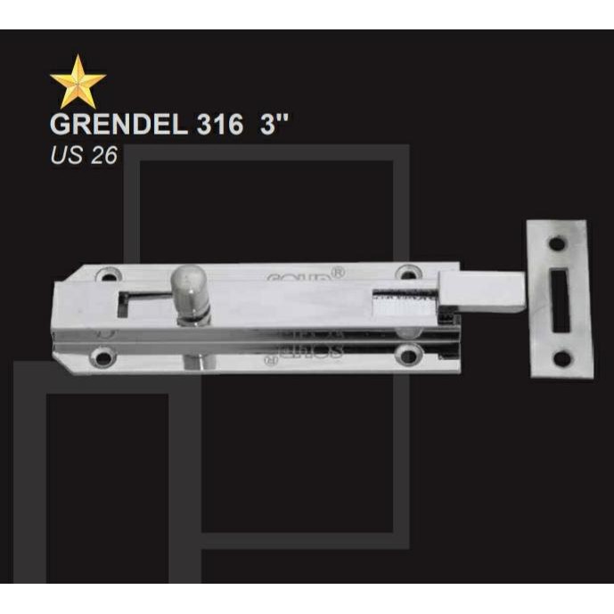 Jual SOLID - GRENDEL/SELOT PINTU SOLID BARREL BOLT 316 3 INCHI | Shopee ...
