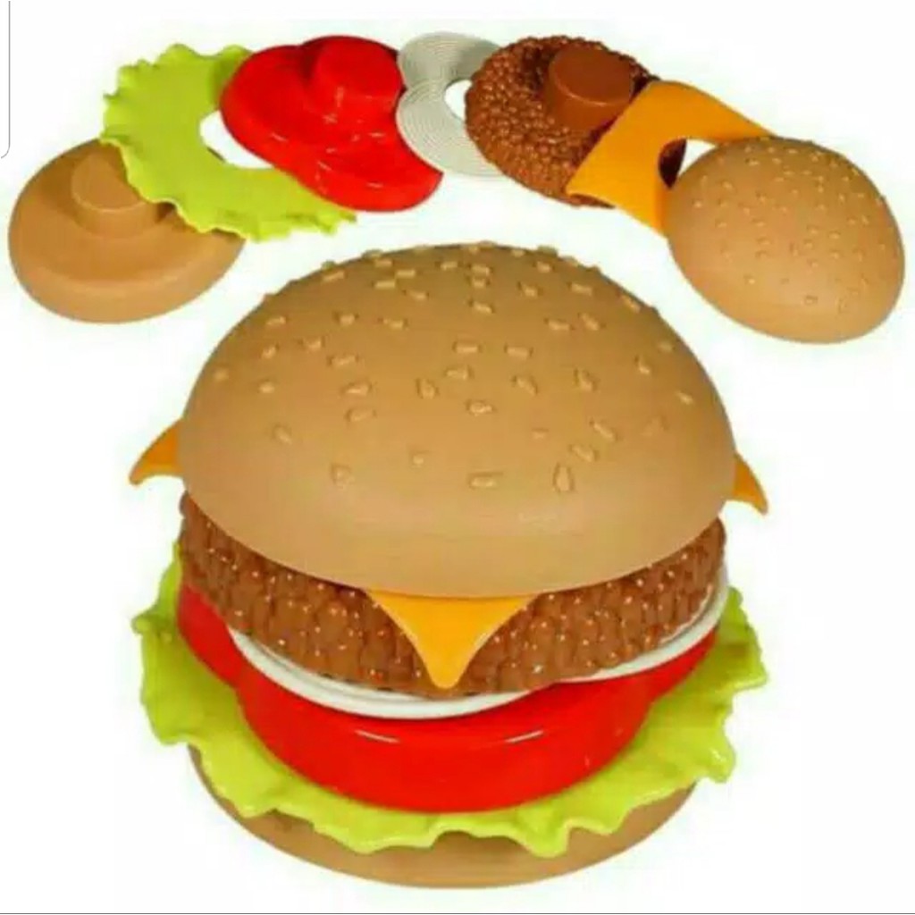 Jual MAINAN BURGER SET SATUAN / MAINAN BURGER BAGUS MURAH HAMBURGER TOY ...