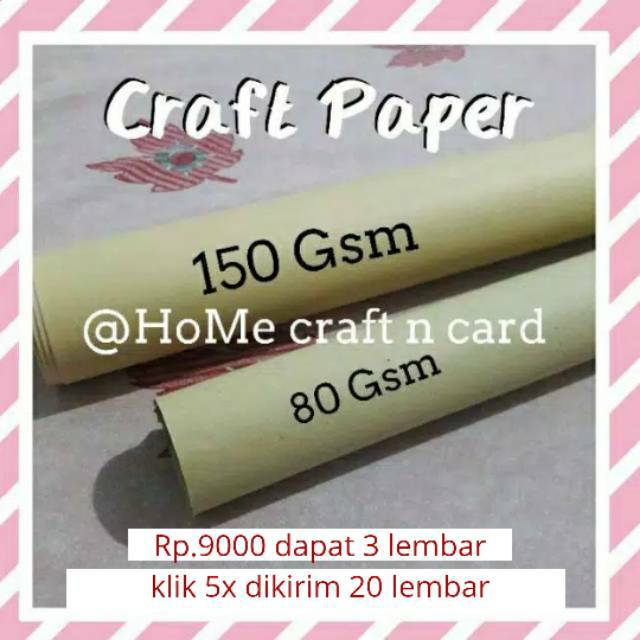 Jual Kraft Paper 80gsm 45x60cm / craft paper / kertas coklat / home ...