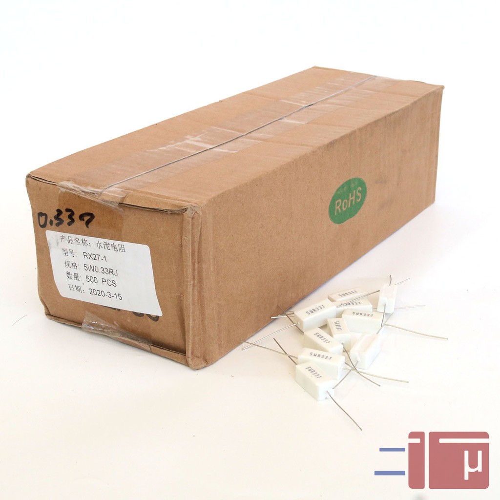 Jual Resistor Kapur 0.33R 0.33 Ohm 5W Taiwan Kaki Tembaga | Shopee Indonesia