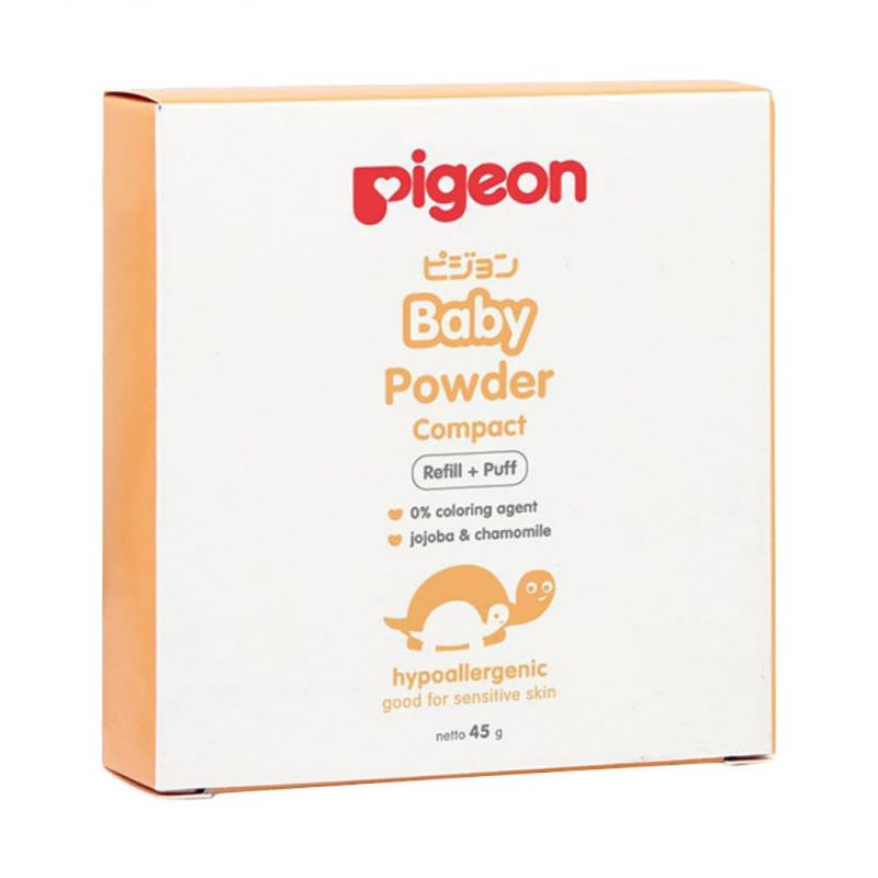 Jual Pigeon compact baby powder 45 gr Refile +puff | Shopee Indonesia