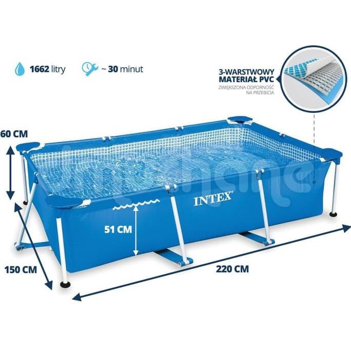 Jual Kolam Intex Rectangular Frame Pool Small# INTEX 28270 | Shopee ...
