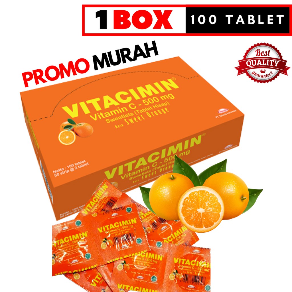 Jual VITACIMIN ORANGE JERUK VITAMIN C 500MG ISI 1 BOX MURAH GROSIR ...