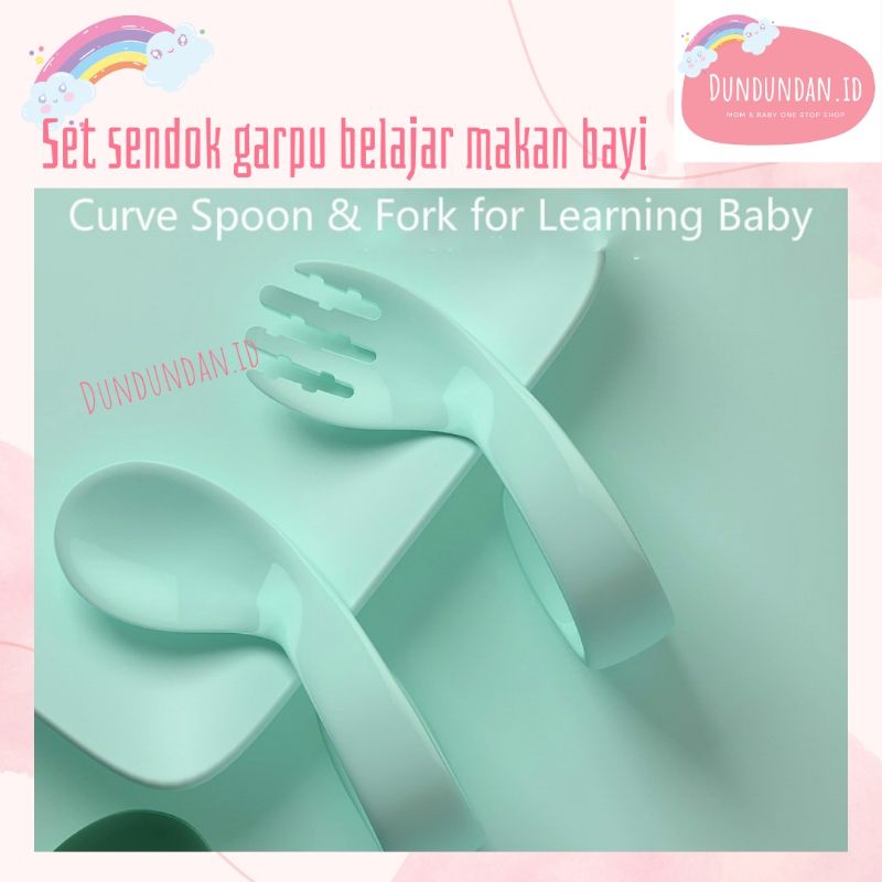 Jual [KODE A1] RESTOCK!! Set Sendok Garpu Training Melengkung Belajar ...
