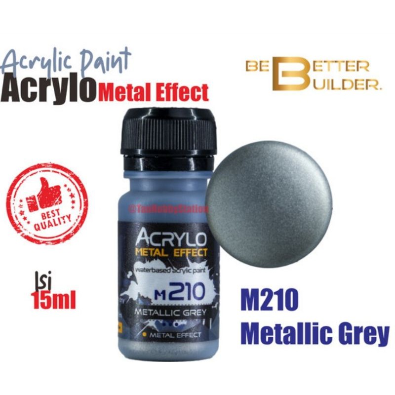 Jual Acrylo Metal Effect Metallic Grey-Gundam Model Kit Repaint- M210 ...