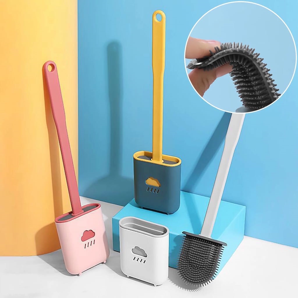 Jual Sikat Toilet Pembersih WC Kloset Toilet Brush Silicon Flexible ...