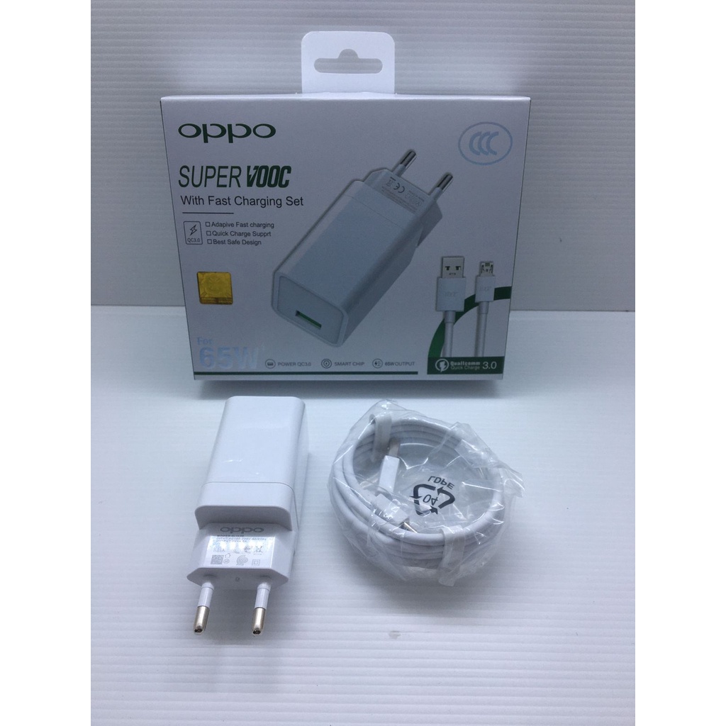 Jual Charger Oppo Vooc 4A Fast Charging reno 3 / reno 4 / x50 / 65w ...