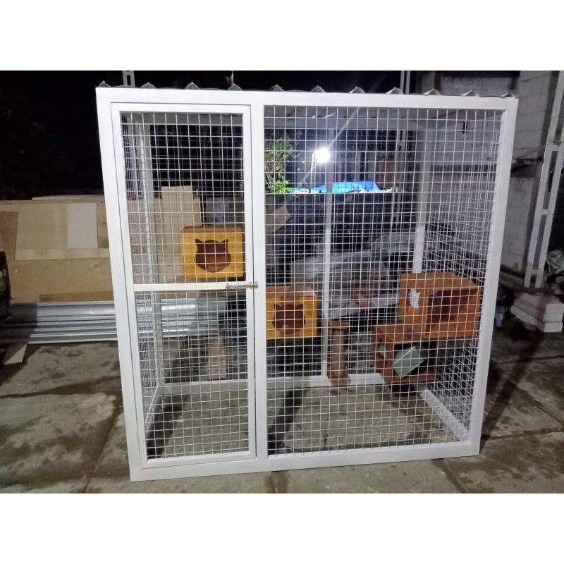 Jual Kandang Kucing besar rumah hewan bahan besi kuat atap outdoor ...
