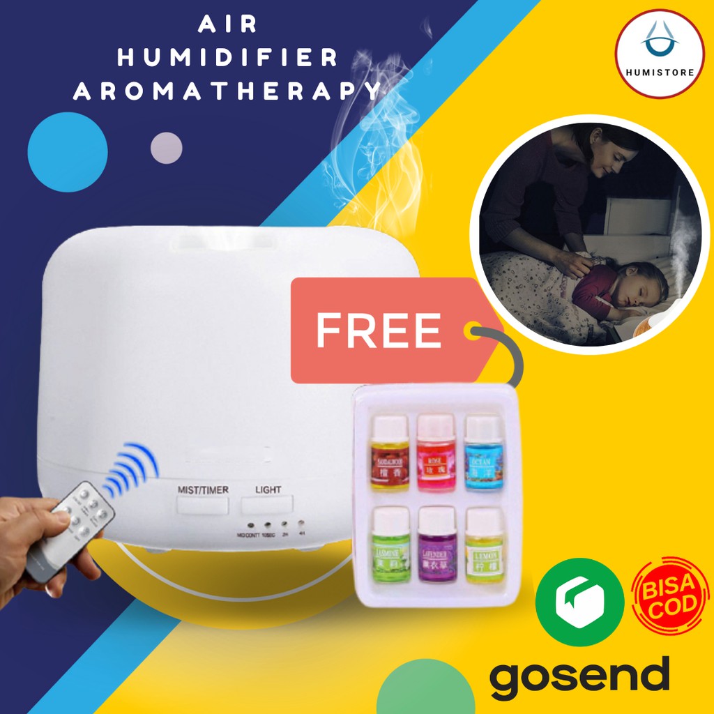 Jual Aroma Diffuser Humidifier Elektrik + 7 LED + Remote 300 ml ...